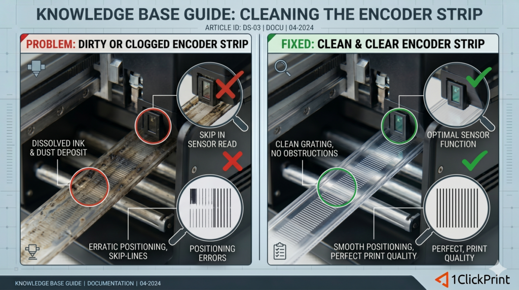 Weekly Cleaning of the Encoder Strip - DTF-Printers